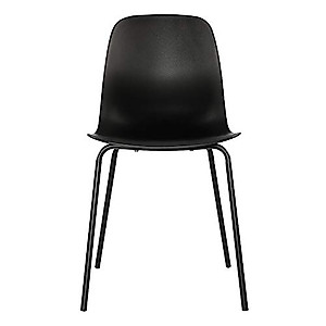 thksbought Set of 2 Dining Chairs with Legs for Kitchen Living Room(Matte Black)