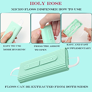 Holy Rose Dental Floss Dispenser Travel Floss Picks Dispenser Portable Flossers Toothpick Cases Fine Floss Organizer with Floss Stick 168 Count Tasteless Clean Tooth More hygienic. (Pink White)