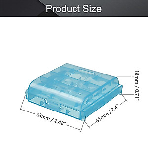 Bettomshin 4 x AA/AAA Battery Storage Case Holder Organizer Box Blue 10Pcs