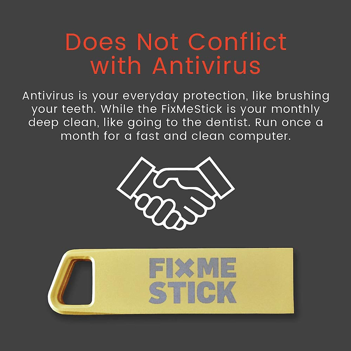 FixMeStick Gold Computer Virus Removal Stick for Windows PCs - Unlimited Use on Up to 5 Laptops or Desktops for 2 Years - Works with Your Antivirus