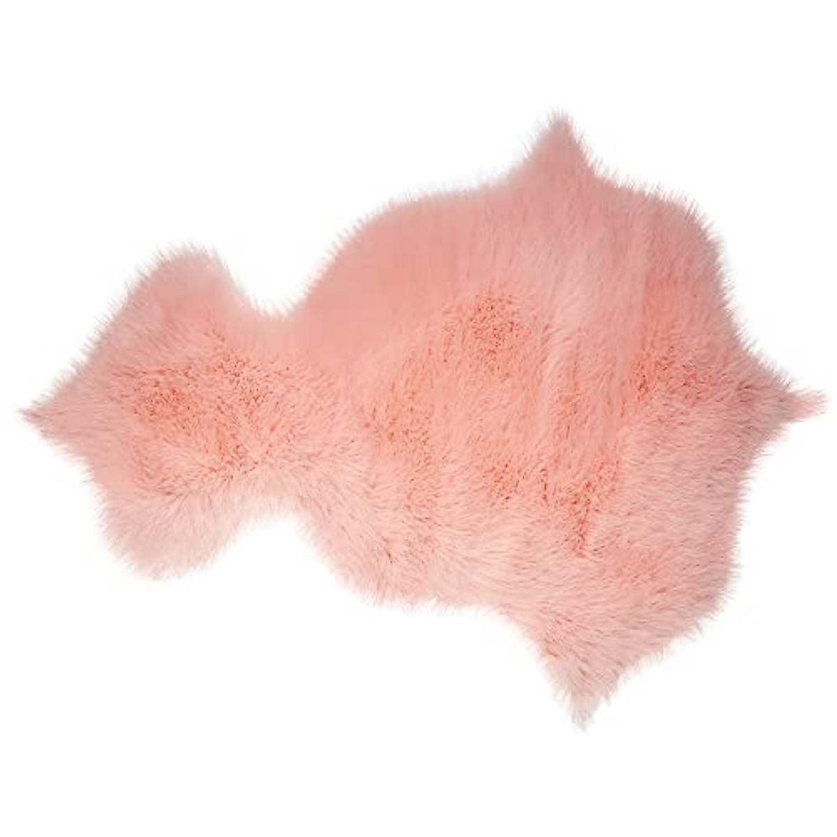 CosyCo Faux Fur Sheepskin Rug, Soft Plush Fluffy Fuzzy Area Beside Throw Rug, Decorative Luxury Chair Seat Cover for Bedroom, Living Room, Office, Couch, Floor, Home Decor, 1.8x2.5ft, Pink