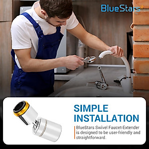BlueStars Ultra-durable 360° Swivel Kitchen Sink Aerator - Dual-function 2-Flow Sprayer Faucet Head - Water Saving Tap Aerator Faucet Nozzle for Kitchen/Bathroom/Faucet