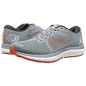 Salomon VECTUR Road Running Shoes for Men, Lead/White/Cherry Tomato, 7