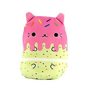 Cats vs Pickles Reversibles - Kitty Cake/Frosted Flo - Two Characters in One Toy! Cat on The Outside - Flip to Reveal Pickle on The Inside! 6" Super-Soft Collectible Toy!