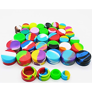 Vitakiwi 2ml 3ml 5ml 7ml Round Silicone Concentrate Containers Multi Use Food Storage Jars with Carving Tool (32PCS)