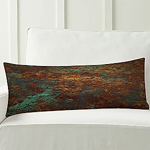 Body Pillow Cover,Beautiful Verdigris Oxidized Copper Background Printed Long Pillow Cases Protector with Zipper Decor Soft Large Covers Cushion for Beding,Couch,Sofa,Home Gift 20"x54"