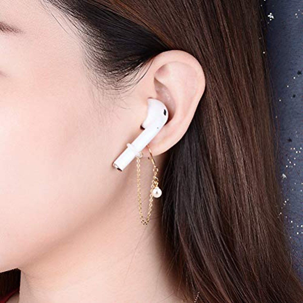 Hemobllo Anti-Lost Wireless Earphone Strap with Connector Wirreless Earphone Drop Earrings Jewelry Accessories Compatible for AirPods Women