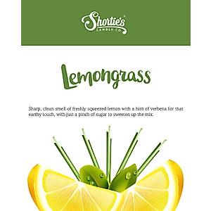 Shortie's Candle Company Lemongrass Wax Melts Bulk Pack - 4 Highly Scented 3 Oz. Bars (12 Oz. Total) - Made with Natural Oils - Fresh & Clean Air Freshener Cubes Collection