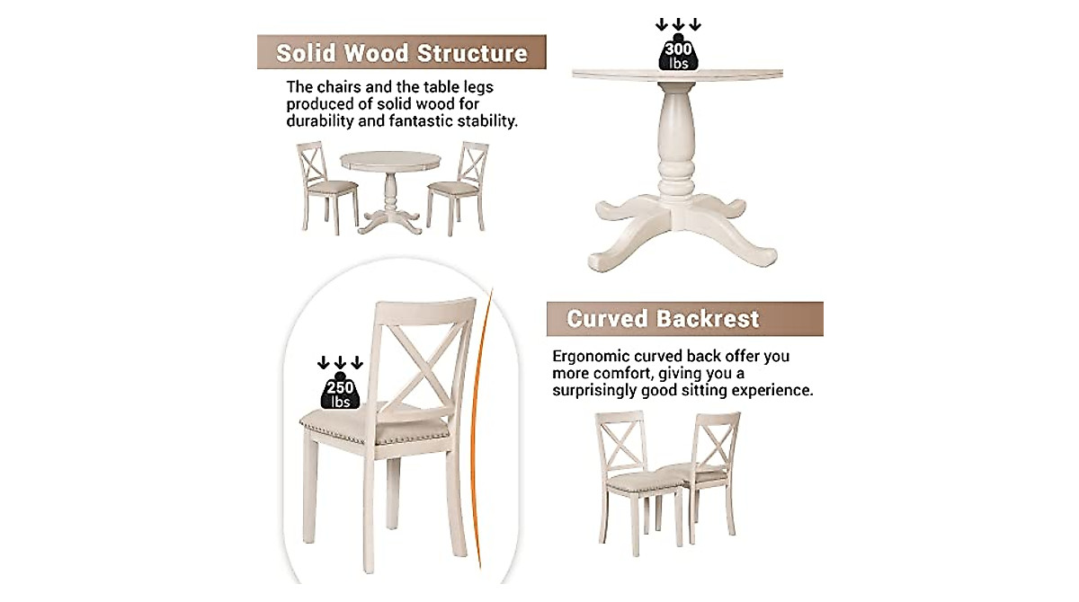 Merax Dining Table Set for 4 - Retro Style & Comfort
