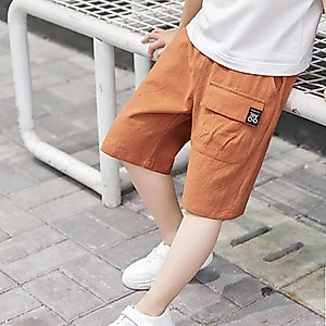 Toddler Boy New Active Shorts Casual Shorts Kids Breathable Fashion Elastic Waist with Drawstring Pull on Shorts Summer Wear Newborn Boy Outfits Western Baby Boy Clothes(A4-Red,4-5 Years)