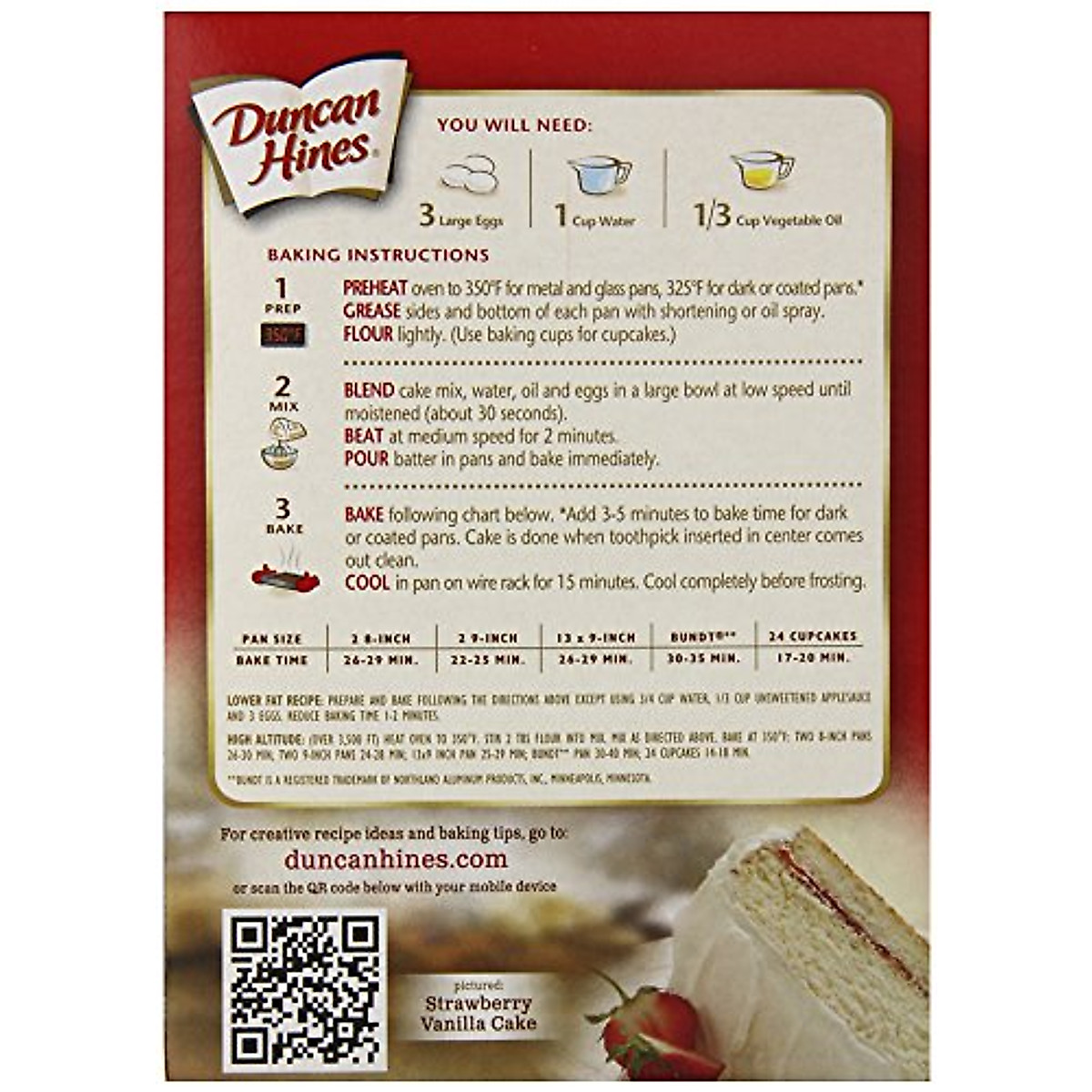 Duncan Hines Cake Mix, French Vanilla, 16.5 Ounce (Pack of 12)