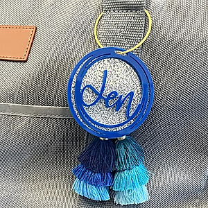 ubjva Personalized Bag Accessories Charm Custom Bag Tassel Charm Name Keychain Bag Charm for Beach Tote Backpack Diaper Bag