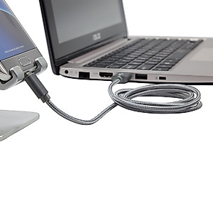 BoxWave Cable Compatible with Bose SoundSport Free - Micro USB DuraCable, Braided Micro USB Charging Cable - Space Grey