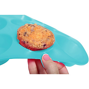 PDTXCLS HOMIEBUDS Silicone Baking Pan Cupcakes Muffins Mold 12 Cup 100% Non-Stick BPA Free Food Grade Silicone in Aqua- 1 pan by Ragamuffins