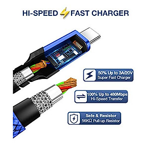 USB C to USB C Charger Cable Cord for Samsung Galaxy S22 S23 S21 S20 Plus Ultra FE 5G,Note 10 10+ 5G/20,Note20 A71 A52 A53,Z Flip 3 4,Fold 3 4,Pixel 6 Pro 5A 5,60W PD Fast Charge Charging Wire 6FT+6FT