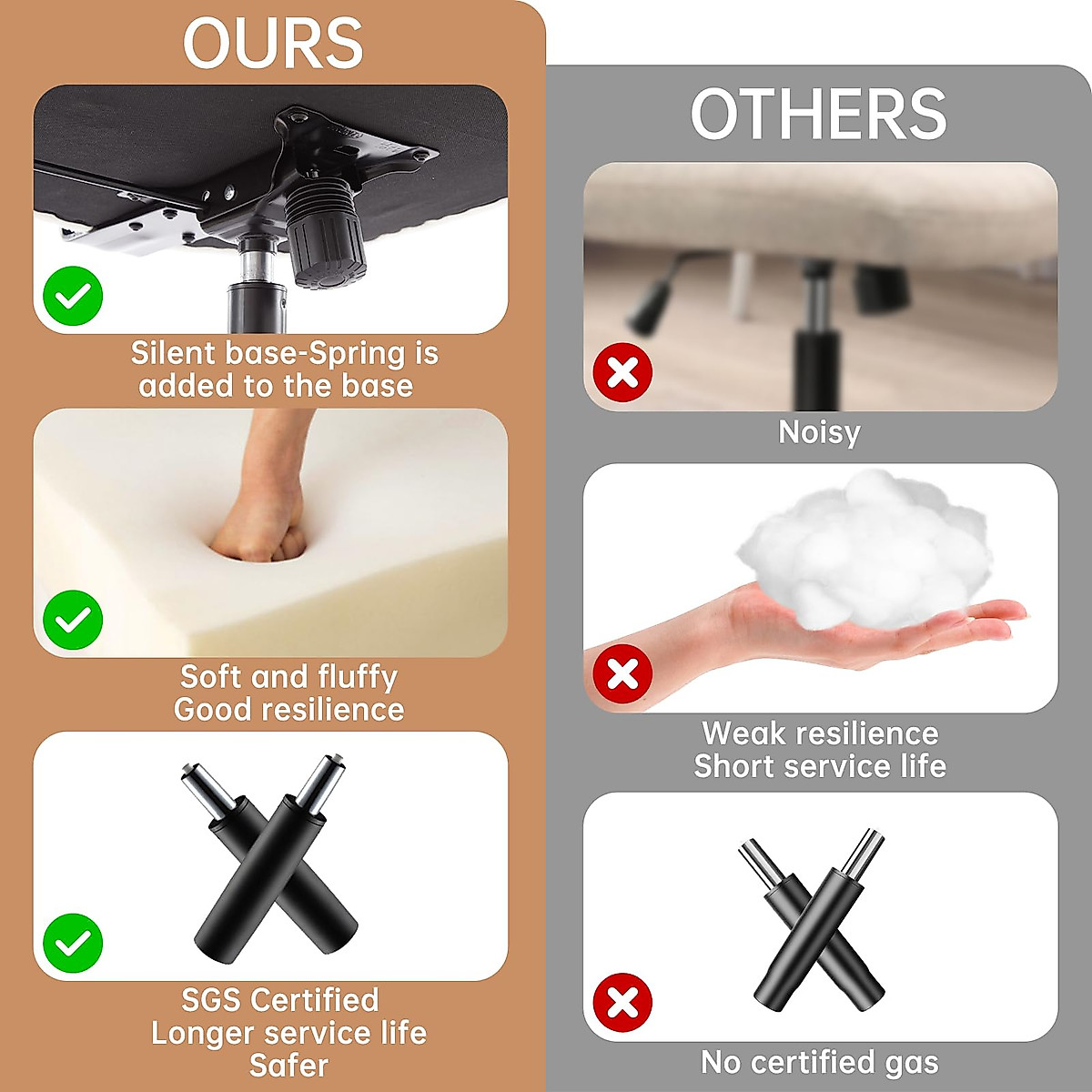 YFO Criss Cross Armless Home Office Chair with Replaceable Wheels/Fixed Base and Lumbar Support, Wide Seat Swivel Chair, Comfy Computer Chair, Beige