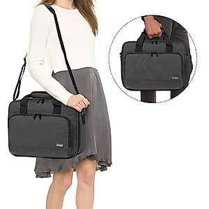 Luxja Projector Case, Projector Bag with Accessories Storage Pockets (Compatible with Most Major Projectors), Medium(13.75 x 10.5 x 4.5 Inches), Black