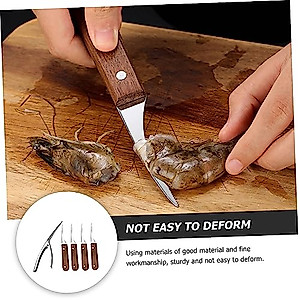 BESTonZON 1 Set Stainless Steel Shrimp Opener Lump Crab Meat Seafood Deveiner Alaskan King Crab Legs Tools for Oyster Crackers Fish Scale Remover Shrimp Line Cleaning Tools Nutcracker