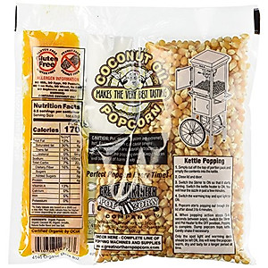 18-Count Organic Popcorn Packets - Pre-Measured 8-Ounce All-in-One Popping Machine Packs with Coconut Oil and Buttered Salt by Great Northern Popcorn
