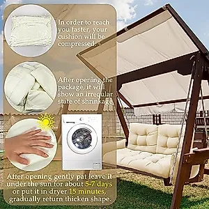 Maitys 5 Pieces Waterproof Wicker Chair Cushions Outdoor Couch Cushion Set Group Loveseat Lumbar Pillows for Patio Backyard Porch Garden Furniture(Beige)