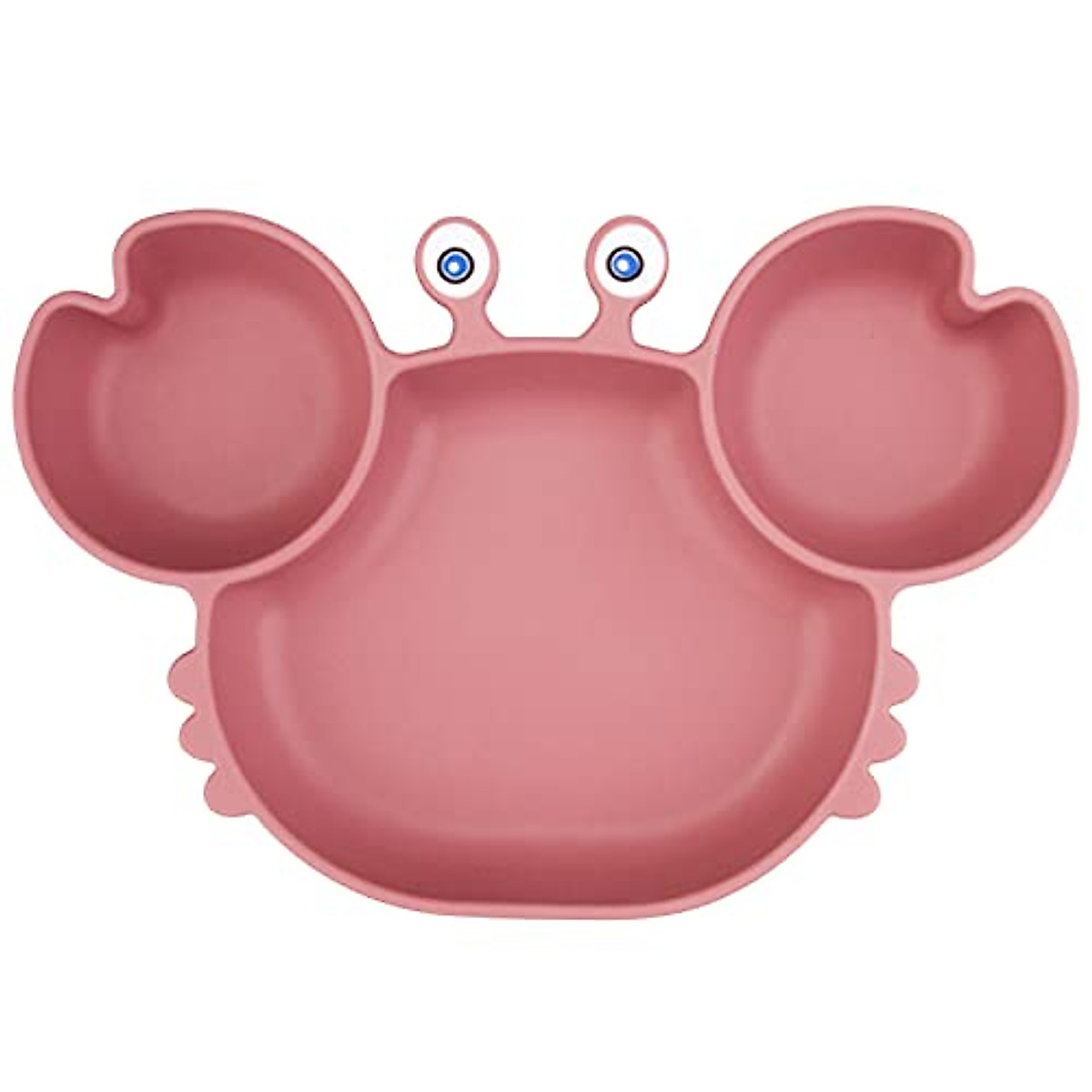 Silicone Suction Plate for Toddlers - Self Feeding Training Divided Plate Dish and Bowl for Baby and Toddler, Fits for Most Highchairs Trays, BPA Free Microwave Dishwasher Safe