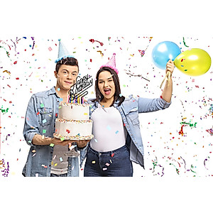 Happy Birthday Cake Topper Acrylic cake Toppers Birthday Party Decorations Cupcake Toppers Decorations (Black)