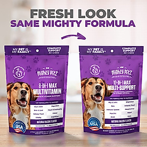 Mighty Petz MAX Dog Multivitamin - Senior & Adult Dog Vitamins 10 in 1 Complete Support for Joints, Immunity, Mobility, Gut, Energy, Skin Health. Daily Pet Chewable Supplement