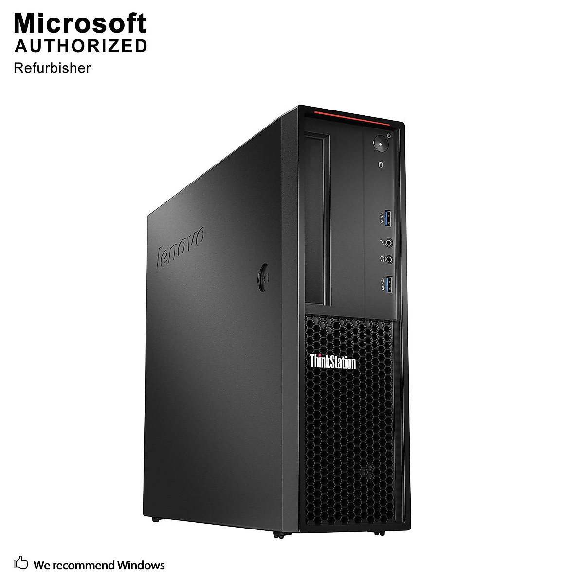 Lenovo ThinkStation P310 SFF High Performance Business Desktop Computer, Intel Core i3-6100 3.7GHz, 32G DDR4, 2T HDD, WiFi, BT, 4K Support, DP, VGA, Win 10 Pro 64 English/Spanish/French(Renewed)