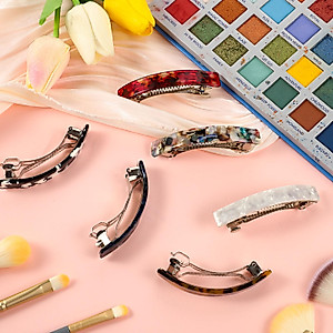 6 Pcs Hair Barrettes for Women,Tortoise Shell Hair Clips Girls Mom Acetate French Design Hair Accessories