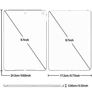 Asgens Case for iPad 9.7'' 5th/6th Generation 2017/2018, Transparent Slim Silicon Soft TPU Tablet Computer Case [Shock Absorption] for Apple New iPad 9.7 inch Models A1822/A1823/A1893/A1954
