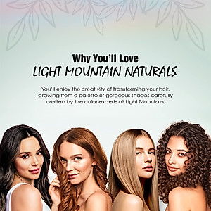 Light Mountain Henna & Conditioner - Auburn Hair Dye for Men/Women, Organic Henna Leaf Powder and Botanicals, Chemical-Free, Semi-Permanent Hair Color, 16 Oz
