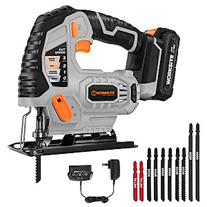 WORKSITE Cordless 20V Jig Saw Bundle with 1 Extra Battery