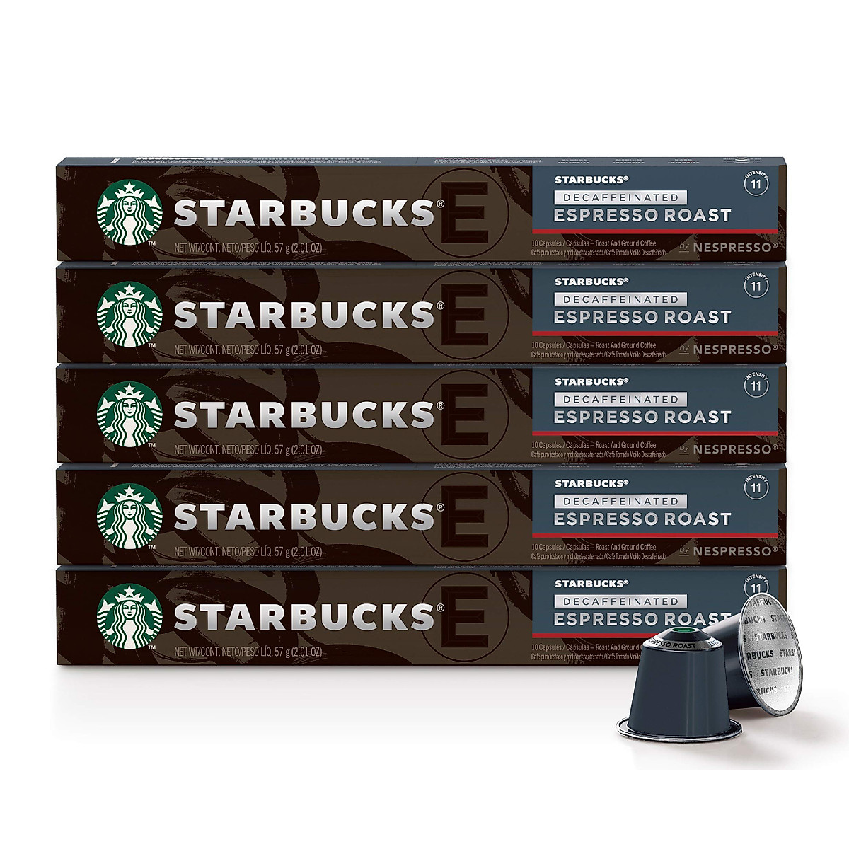 Starbucks by Nespresso Decaf Dark Roast and Medium Roast Pike Place Roast Coffee Capsules (100-count)