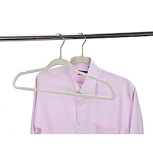 Quality Hangers 50 Pack Slim Plastic Hangers for Clothes - Heavy Duty Non-Velvet Hangers with 360° Swivel Chrome Hook & Non Slip Notches - Ideal for Dresses Coats Shirts Jackets & More - Ivory/Beige