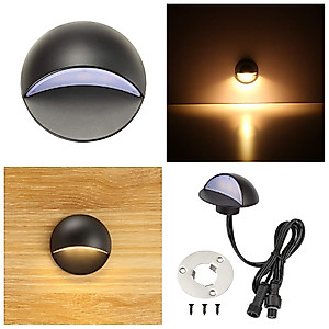 FVTLED WiFi Deck Lights Kit, WiFi Controlled 20pcs Low Voltage LED Step Lights Kit Φ1.97 Stainless Steel Waterproof Outdoor Recessed Railing Light Work with Alexa Google Home, Warm White, Black