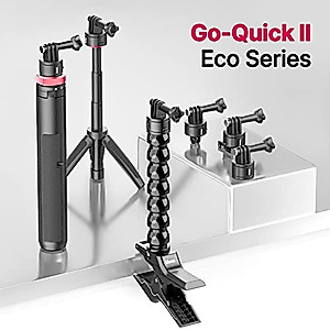Jaws Flex Clamp Gooseneck Mount for GoPro - ULANZI Go Quick II Magnetic Quick Release Flexible Clamp Mount Accessories Compatible with Go Pro Hero 1110 9 8, 7 6 5 Max DJI Osmo Action Cameras