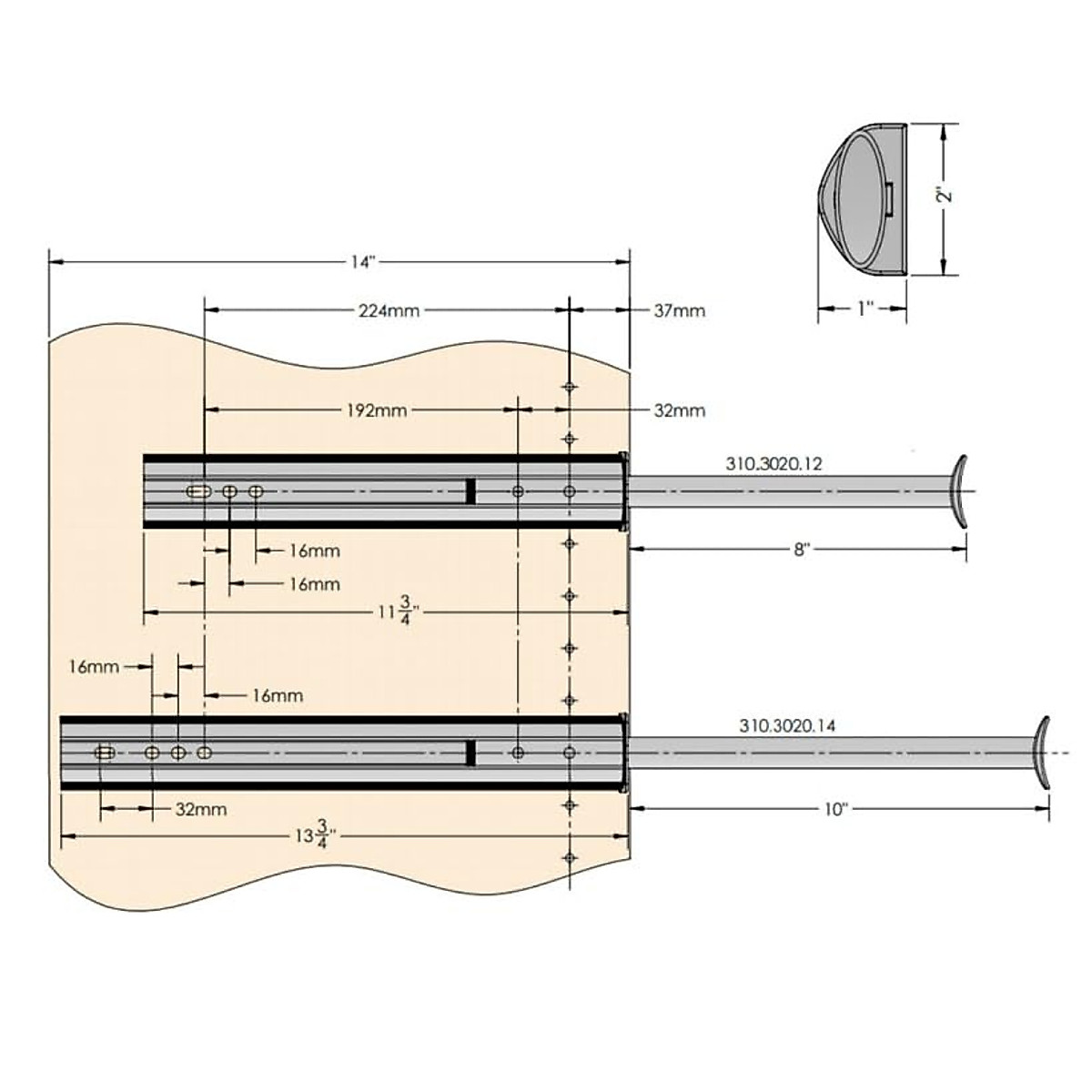 TAG Hardware Premium 11 3/4 Inch Long Pullout Closet Wardrobe Valet Rod (Matte Gold)
