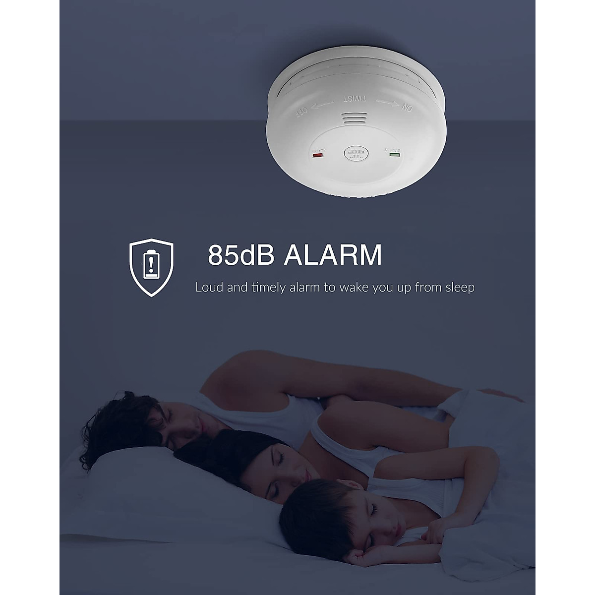 SITERWELL Carbon Monoxide Detector, 7-Year Product Life CO Detector with LED Indicator, CO Alarm with Test & Silence Button, Battery Operated, Low Battery Warning, UL 2034 Standards, 4 Pack