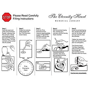 18k Gold Finish Cremation Jewelry Urn Heart Pendant Memorial Keepsake Locket Necklace for Ashes and 20" Gold Chain, The Eternity Heart