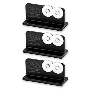 Rada Cutlery Quick Edge Knife Sharpener – Stainless Steel Wheels Made in the USA, 3 Pack