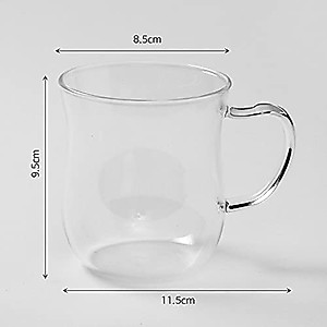 Coffee Glass Mug Cup Clear with Handle for Hot Beverage Home Cafe Elegance 12oz 350ml TPBD102870