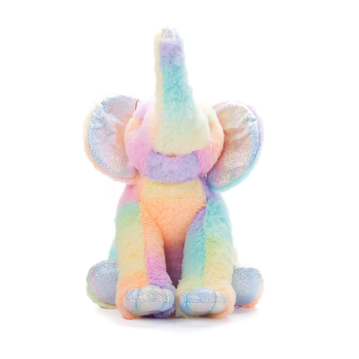 The Petting Zoo Elephant Stuffed Animal Plushie, Ombrez Zoo Animals, Rainbow Elephant Plush Toy 12 inches