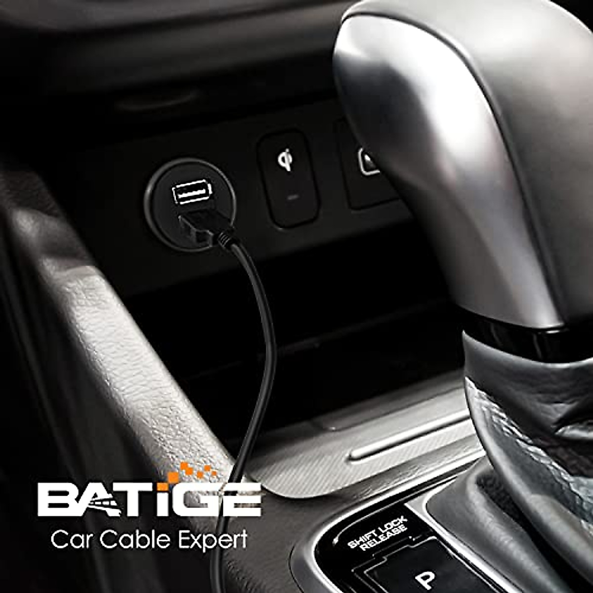 BATIGE Dual USB Female Car Mount Flush Cable 2 Ports for Extension and Data Transmission Can Charge and Transfer Data at The Same Time Car Waterproof USB Cable 3ft