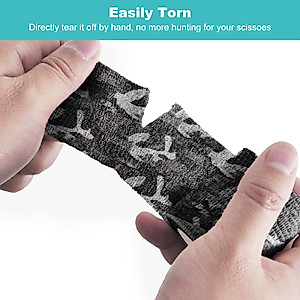 VideoPUP 40PCS Tattoo Grip Cover Wrap,Black&White Camouflage Disposable Cohesive Tattoo Grip Cover Elastic Bandage Handle Grip Tube for Tattoo Machine Tattoo Grip Accessories