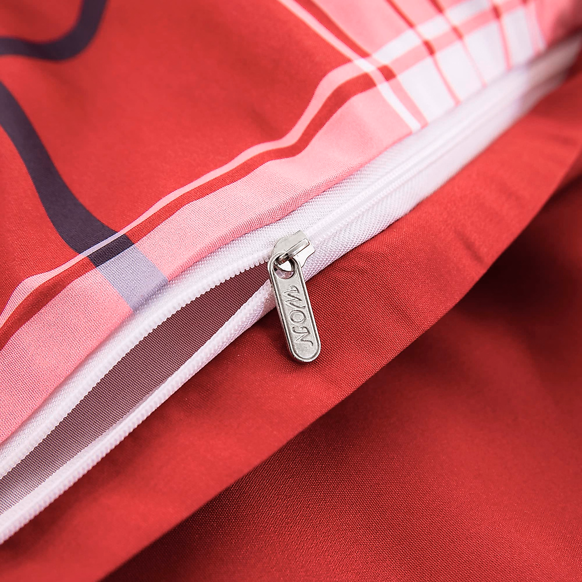 Christmas Duvet Cover Set King, Reversible Reindeer Red Plaid Comforter Cover with Zipper Closure, 3 Pieces Soft Microfiber New Year Xmas Holiday Bedding Cover Set with 2 Pillowcases