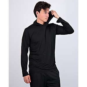 3 Pack: Men’s Quick Dry Fit Moisture Wicking Long Sleeve Active Athletic Hoodie Performance Hooded T Shirt Workout Running Fitness Gym Sports Casual Sweatshirt UPF 50 Outdoor Hiking-Set 1, X-Large