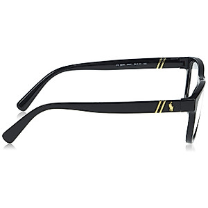 Polo Ralph Lauren Men's PH2230 Semi-Circular Prescription Eyewear Frames, Shiny Black/Demo Lens, 56 mm