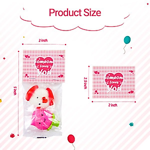 RGM CREATIONS Valentines Day Gifts for Kids Classroom - 48 Mochi Squishy Fidget Toys with 24 Adorable Valentine's Day Cards - Perfect for Classroom Exchanges and Party Favors