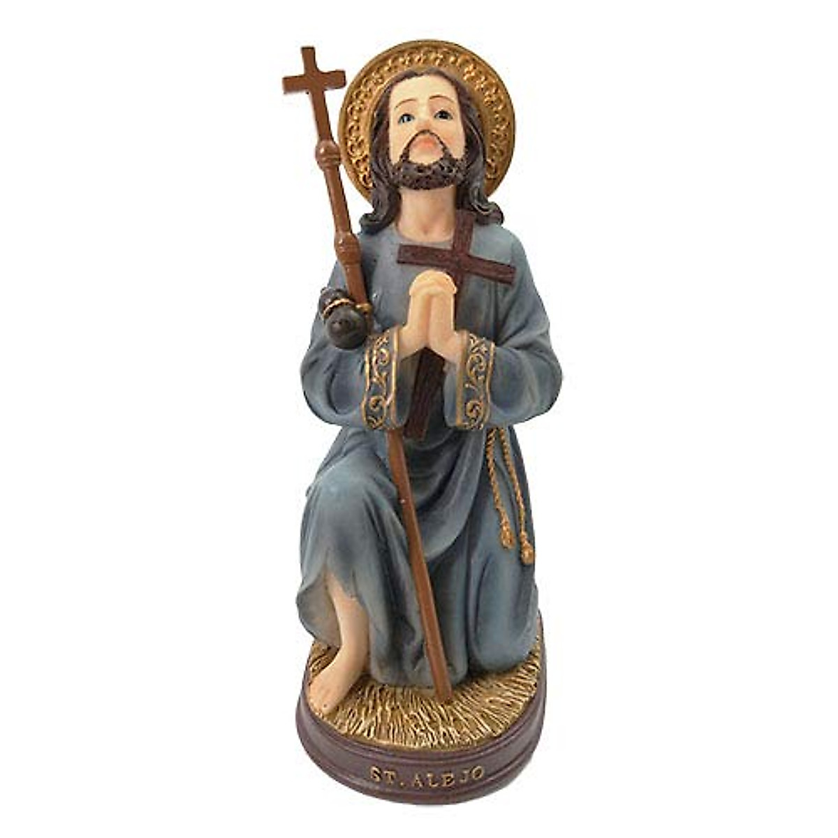 lufebut zzbbkkzz 8 Inches San Alejo Statue Praying St Alex Sculpture.