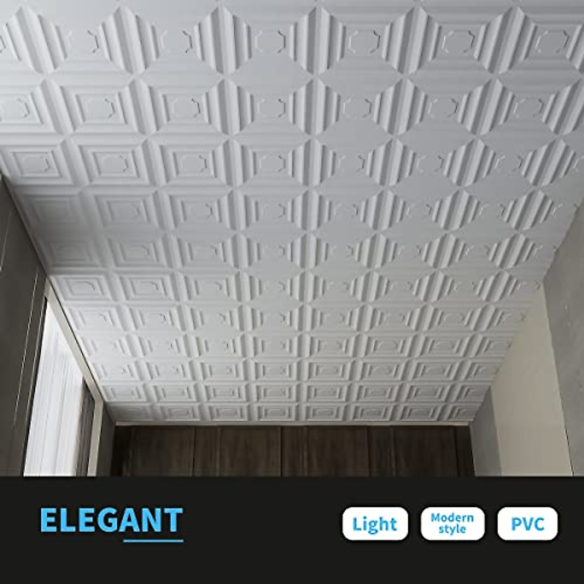 Art3d Drop Ceiling Tiles 24x24, Pack of 12pcs in White